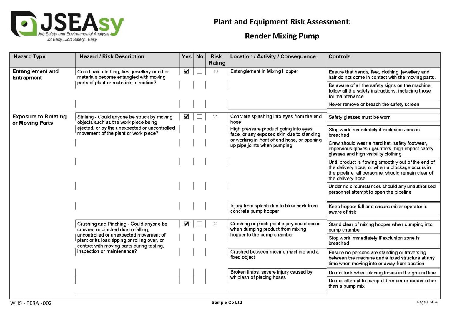 Render Mixing Pump Plant and Equipment Risk Assessment-JSEAsy