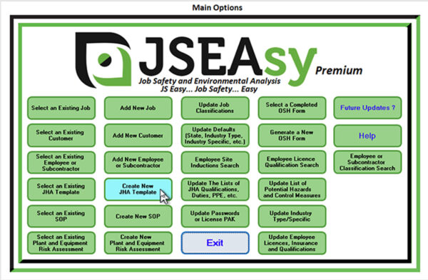 Create a new JHA Template - JSEAsy - United States