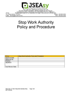 Stop Work Authority Policy and Procedure - JSEAsy
