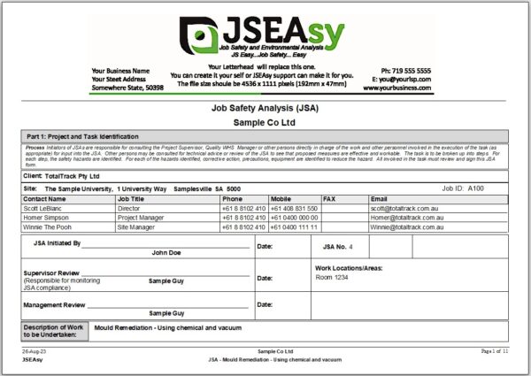 Job Safety & Environmental Analysis (JSEA) - JSEAsy
