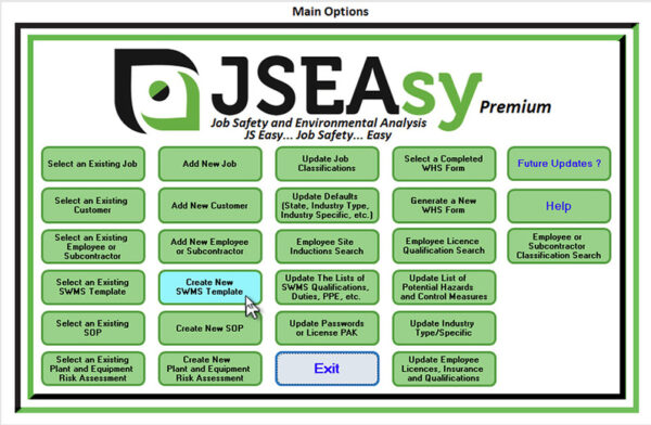 Create a new SWMS Template - JSEAsy