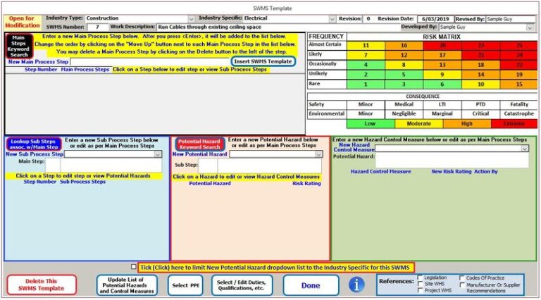 Create a new SWMS Template - JSEAsy
