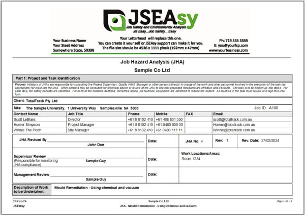 Job Safety & Environmental Analysis (JSEA) - JSEAsy
