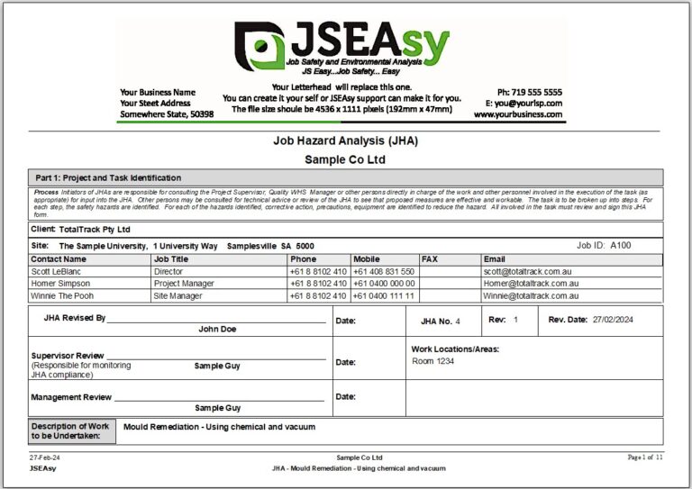 Job Safety & Environmental Analysis (JSEA) - JSEAsy